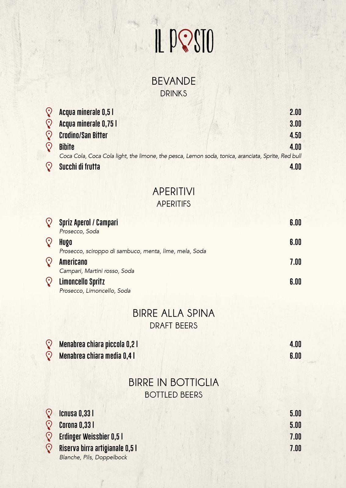 Menù – Il Posto