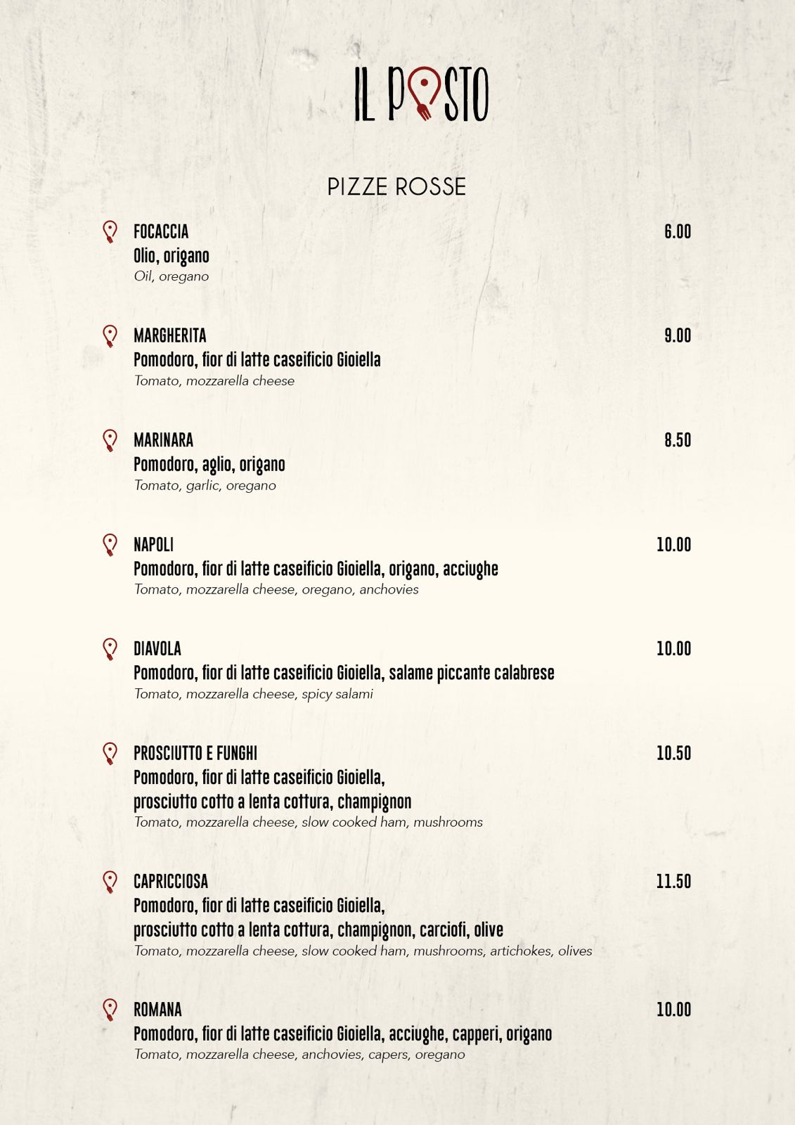 Menù – Il Posto